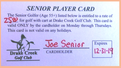 SENIOR Card - Drake Creek