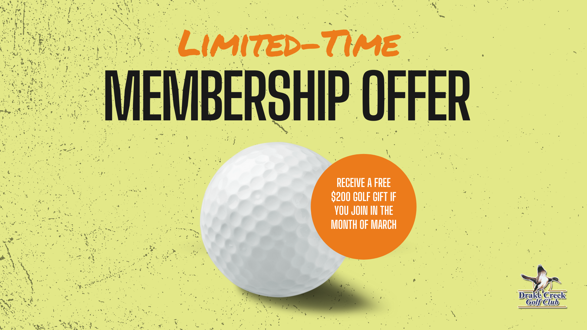 Limited-Time Membership Offer - Drake Creek